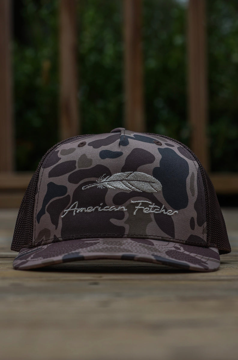 The Feather - 5 Panel Dark Camo – American Fetcher