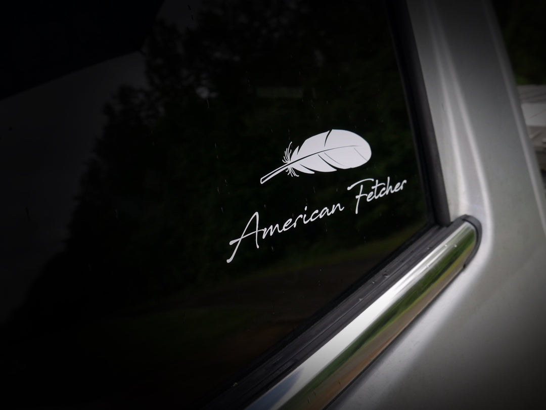 White Vinyl Decal - Feather – American Fetcher